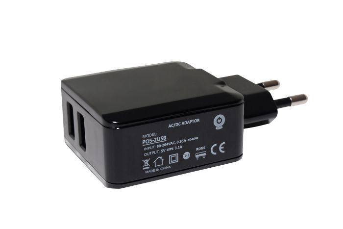POS Polnilec za telefon AC/DC adapter 5V / 3,1A /15,5w / 2 X USB
